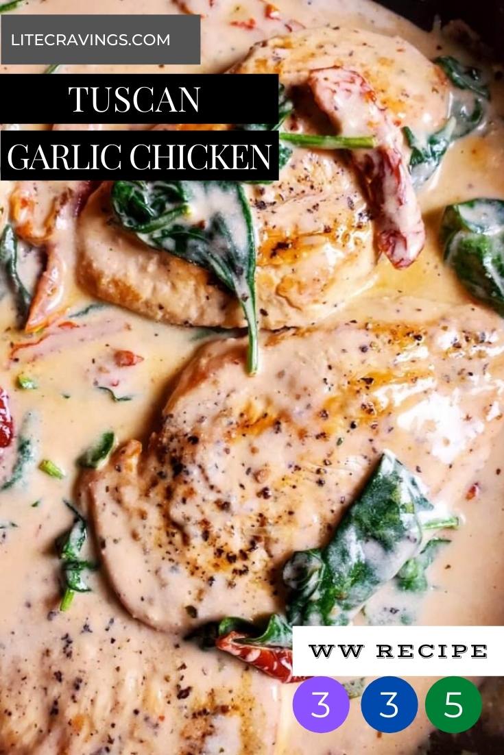 Tuscan Garlic Chicken | Lite Cravings | WW Recipes